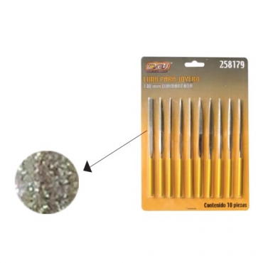 Grupo Ferretero CHC :: Lima para joyero jgo 10 pzas 160 mm diamantada
